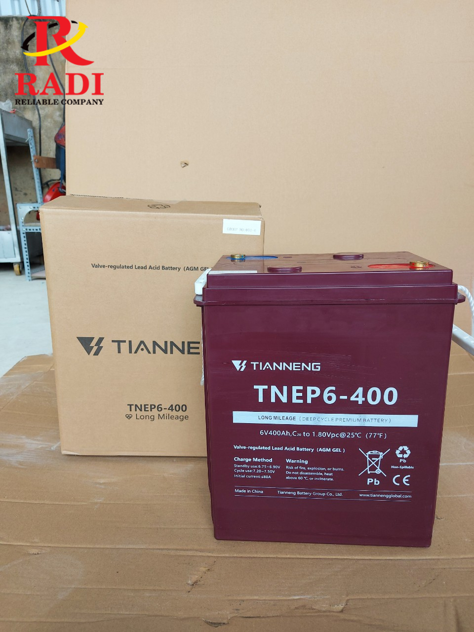 ẮC QUY KHÔ TIANNENG TNEP 6-400 (6V-400AH) - RADI VIỆT NAM